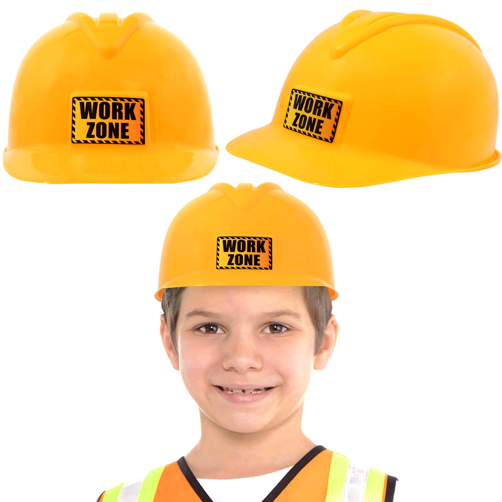 AnapoliZ Kids Dress Up Costume Hat | Yellow Plastic Construction Worker Helmet for Parties | Safety Engineer Cap