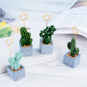 Cznest 4pcs Place Card Holders，Cute Photo Holders，Lovely Memo Holder Stand，Table Picture Stands Table Card Holder for Place Cards Office Desk