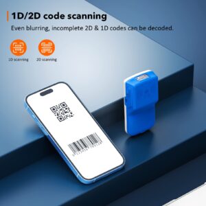 Bluetooth 2D Barcode Scanner,Symcode 2-in-1 Wired & Compatible with Bluetooth Function 1D 2D QR Bar Code Reader PDF417 Data Matrix Maxicode, Automatically Wireless Connect