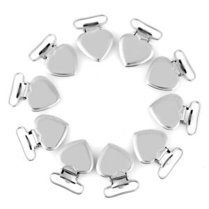 10pcs suspender clips metal heart-shaped clips for strap holder clip diy making supplies