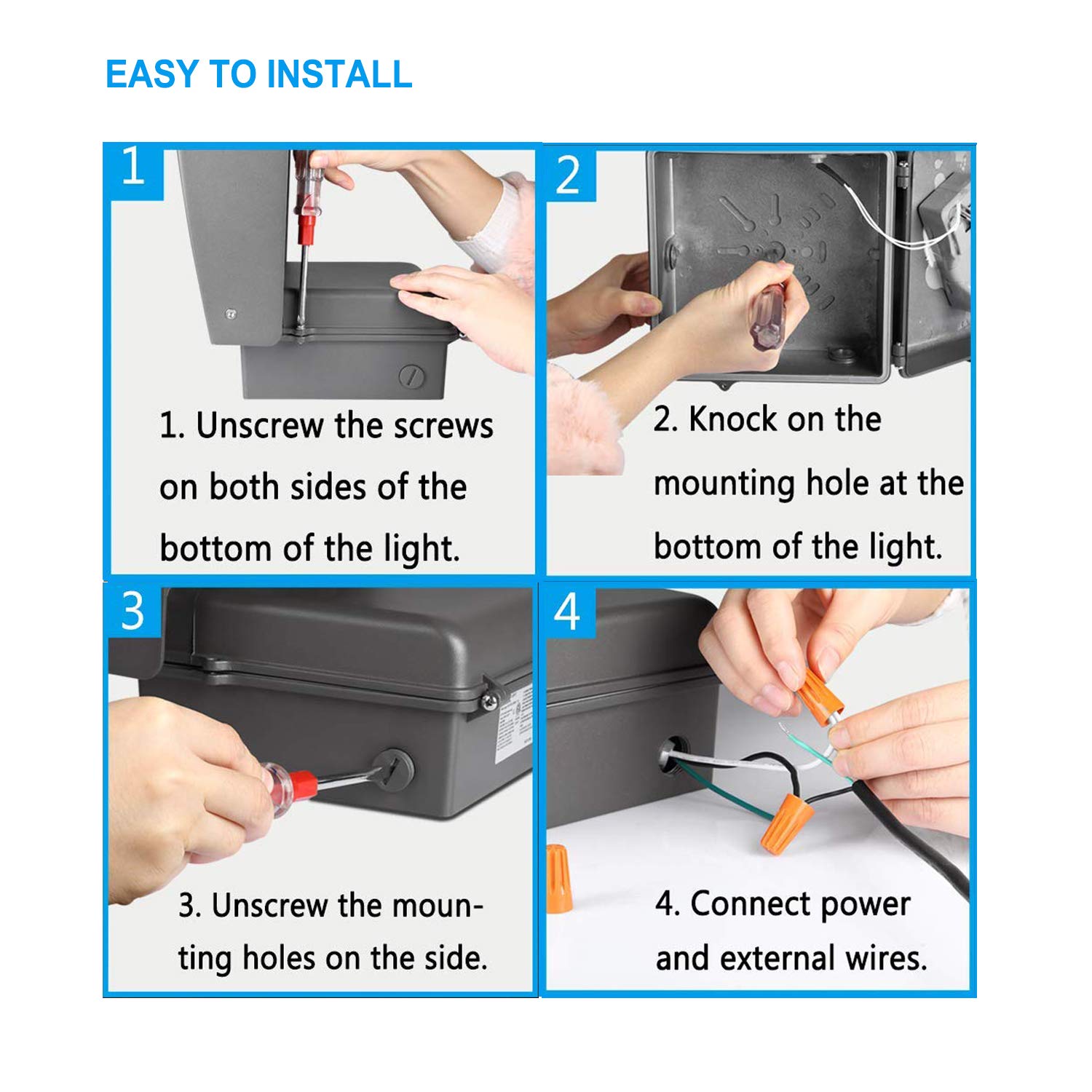 JMKMGL 30W LED Wall Pack,0 to 90 Degree Adjustable Head,100-277VAC,3600LM 5000K Daylight White,IP65 Waterproof Outdoor Security Area Street Light,ETL