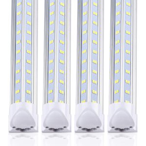 bsk.bestka (pack of 25) t8 led tube light fixture, 4ft, 60w, 6500 lumens, 5000k, v shape, high output, utility shop light bulbs for garage, warehouse, plug and play