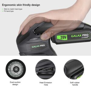 GALAX PRO Cordless Detail Sander 20V, 20Pcs Sandpapers,12000 RPM Sanders with Dust Collection System for Tight Spaces Sanding in Home Decoration, Battery and Charger Included