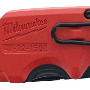 Milwaukee 48-22-1502 Fastback Folding Utility Knife with 5 Blade Storage, Wire Stripping Compartment, and Gut Hook