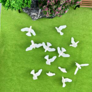 CWBPING 24pcs Plastic Birds Small Figure Toy Dove Bird of Peace 1:25 Scale G Model Train Railway Modeling