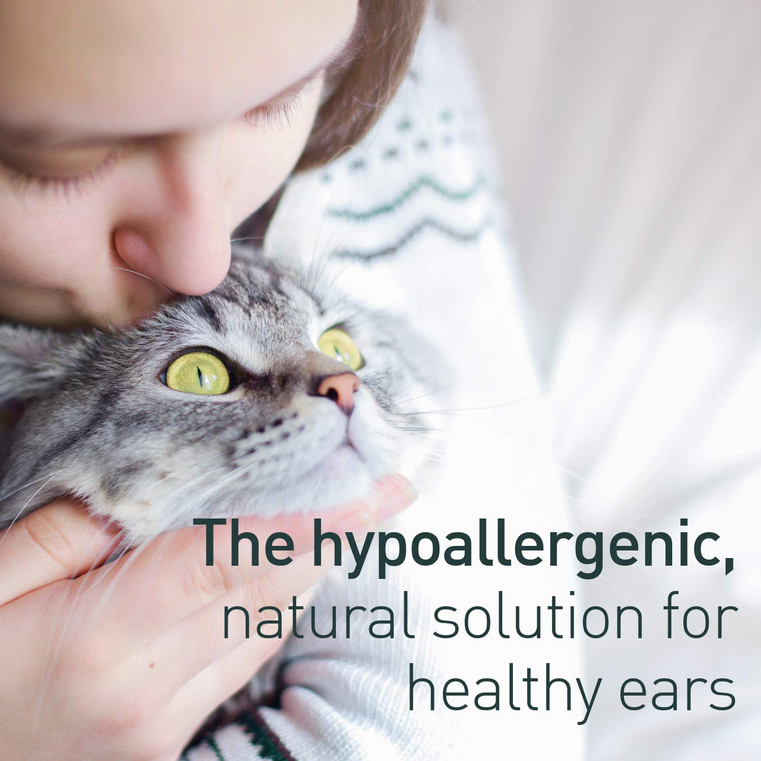 HYPONIC Premium No-Sting Hinoki Cypress Ear Cleaner (for All Cats 4.06 oz) - Cat Ear Cleaning Solution, Cleans and Removes Odors