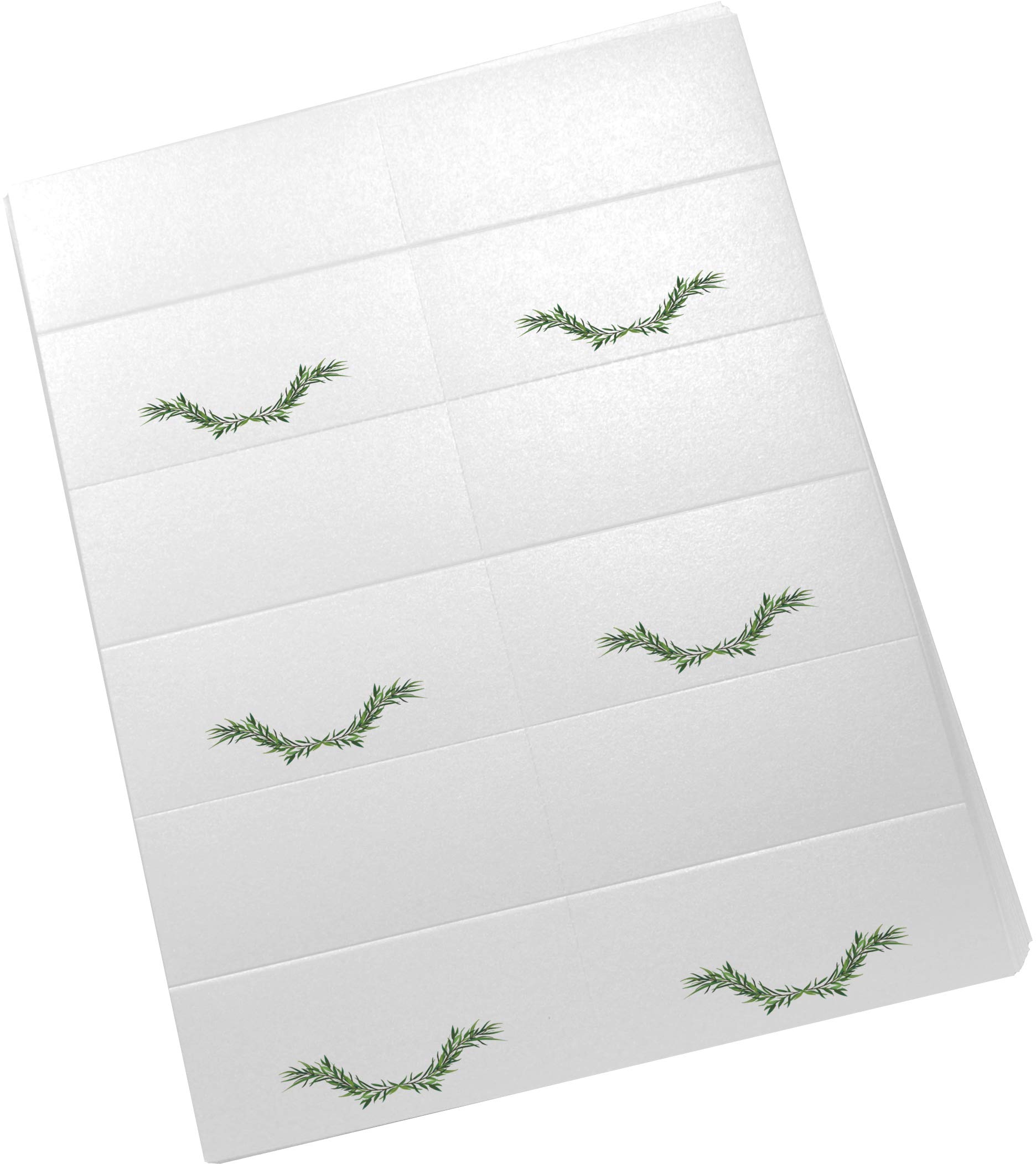 Wreath and Greens Garland Swag Printable Place Cards, Set of 60 (10 Sheets), Laser & Inkjet Printers - Wedding, Party, Dinner, and Special Events - Made in the USA