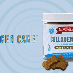 The Missing Link Collagen Care Skin & Coat Soft Chews 60ct - Daily Hair Growth, Healthy Skin & Strong Nails Support for Dogs