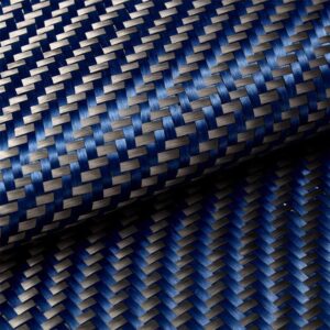 SOFIALXC 3k Carbon Fiber Fabrics Cloth Wrap Twill Weave 500mm Wide and 1000mm Long for Cars, Motorcycle Rc (Blue Black)