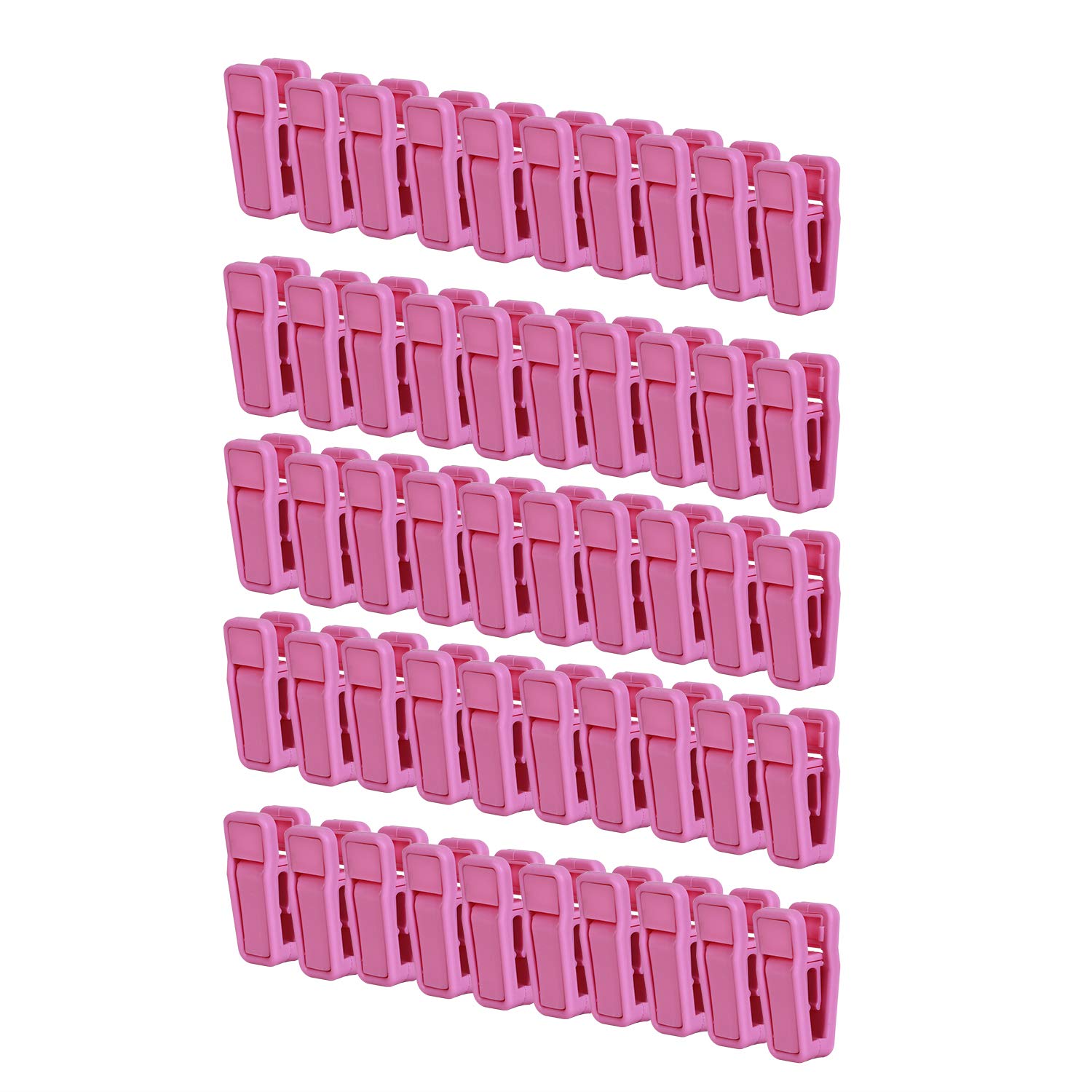 KINJOEK 100 Packs Pink Plastic Finger Clips for Hanger Strong Pinch Grip Clips Multi-Purpose for Slim-line Clothes Pants