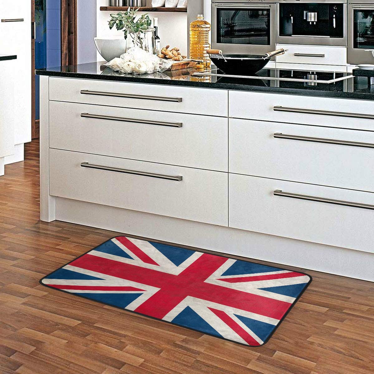 ALAZA Retro Union Jack British Flag Non Slip Kitchen Floor Mat Kitchen Rug for Entryway Hallway Bathroom Living Room Bedroom 39 x 20 inches(1.7' x 3.3')