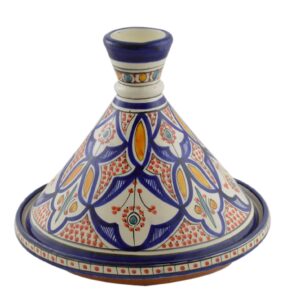 moroccan handmade serving tagine exquisite ceramic with vivid colors original 10 inches in diameter