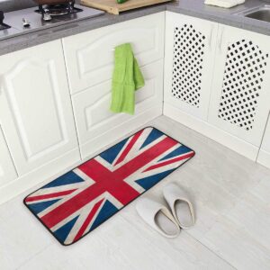 ALAZA Retro Union Jack British Flag Non Slip Kitchen Floor Mat Kitchen Rug for Entryway Hallway Bathroom Living Room Bedroom 39 x 20 inches(1.7' x 3.3')