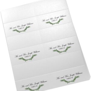 Wreath and Greens Garland Swag Printable Place Cards, Set of 60 (10 Sheets), Laser & Inkjet Printers - Wedding, Party, Dinner, and Special Events - Made in the USA