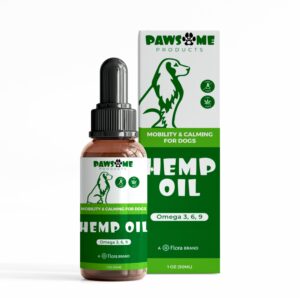 pawsome products® calming hemp oil for dogs & cats | stress & anxiety relief supplement | hip & joint support | healthy skin | omega 3, 6, 9 | dog multivitamin with vitamin c, a, b, d, e | 30 ml