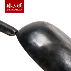 臻三环 ZhenSanHuan Chinese HandHammered Iron Woks and Stir Fry Pans, Non-stick, No Coating, Induction Suitable, 章丘铁锅，舌尖上的中国，A bite of China (30CM)