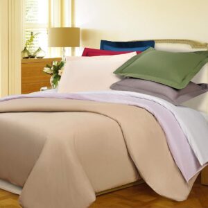 Superior Percale Cotton Bedding 300-Thread Count Sateen Weave Soft and Cooling Crisp Breathable 3-Piece King Ivory Duvet Cover and Pillow Sham Sets