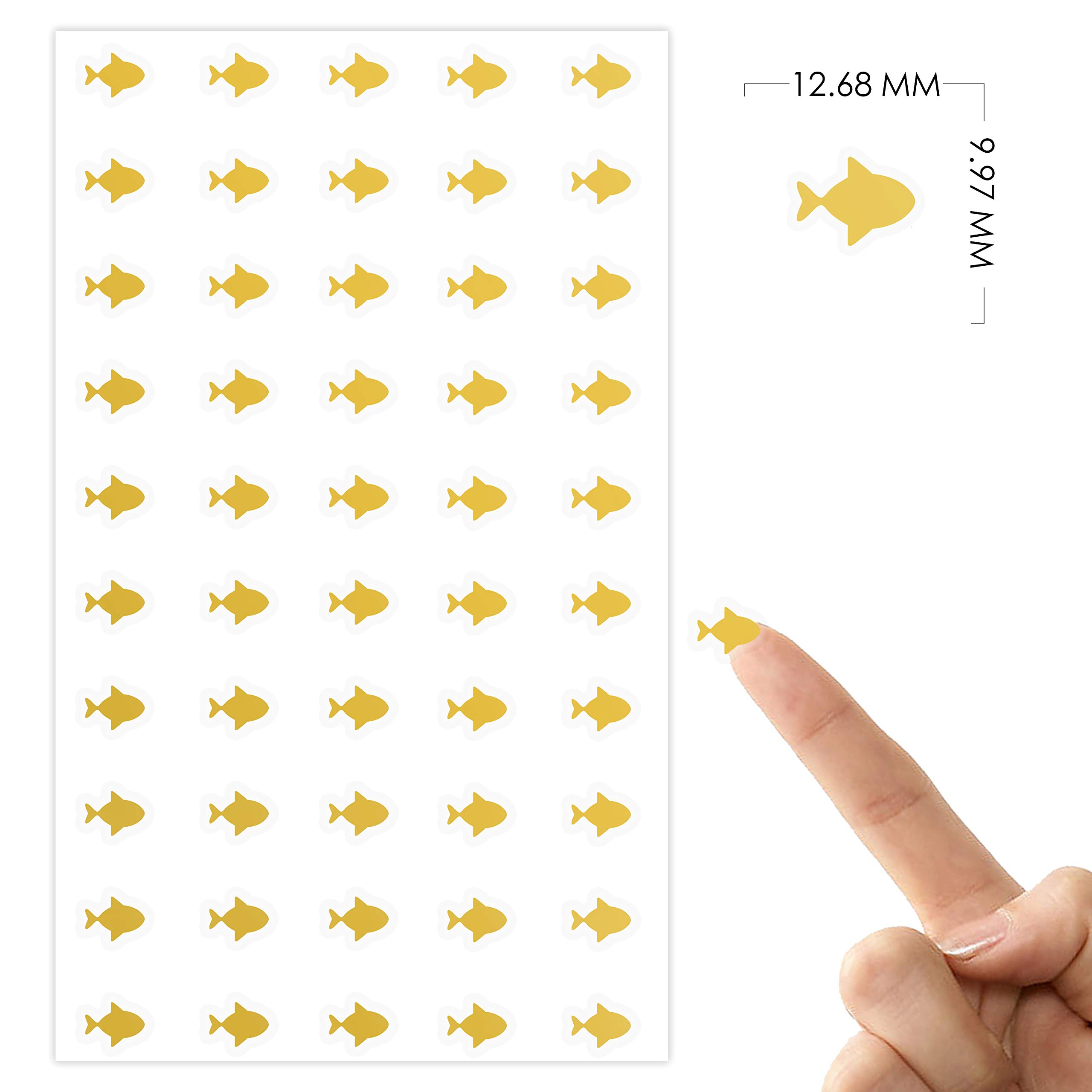 ARK Creation 50 Wedding Meal Stickers for Place Cards - Place Card Menu Choices - Wedding Meal Choice Sticker (Gold, Fish-2)