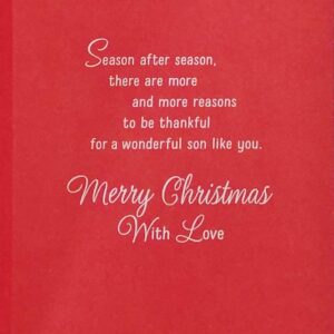 Son You're A Blessing - With Love Merry Christmas Greeting Card - Season After Season There Are More and More Reasons To Be Thankful For You