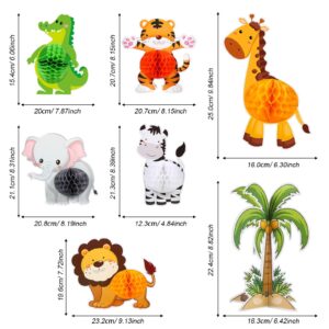 Blulu 27 Pieces Jungle Animals Cutouts Jungle Themed Party Decorations 3D Jungle Animals Cardboard Paper Cutouts for Classroom Bulletin Board Animals Theme Party Birthday Party Baby Shower