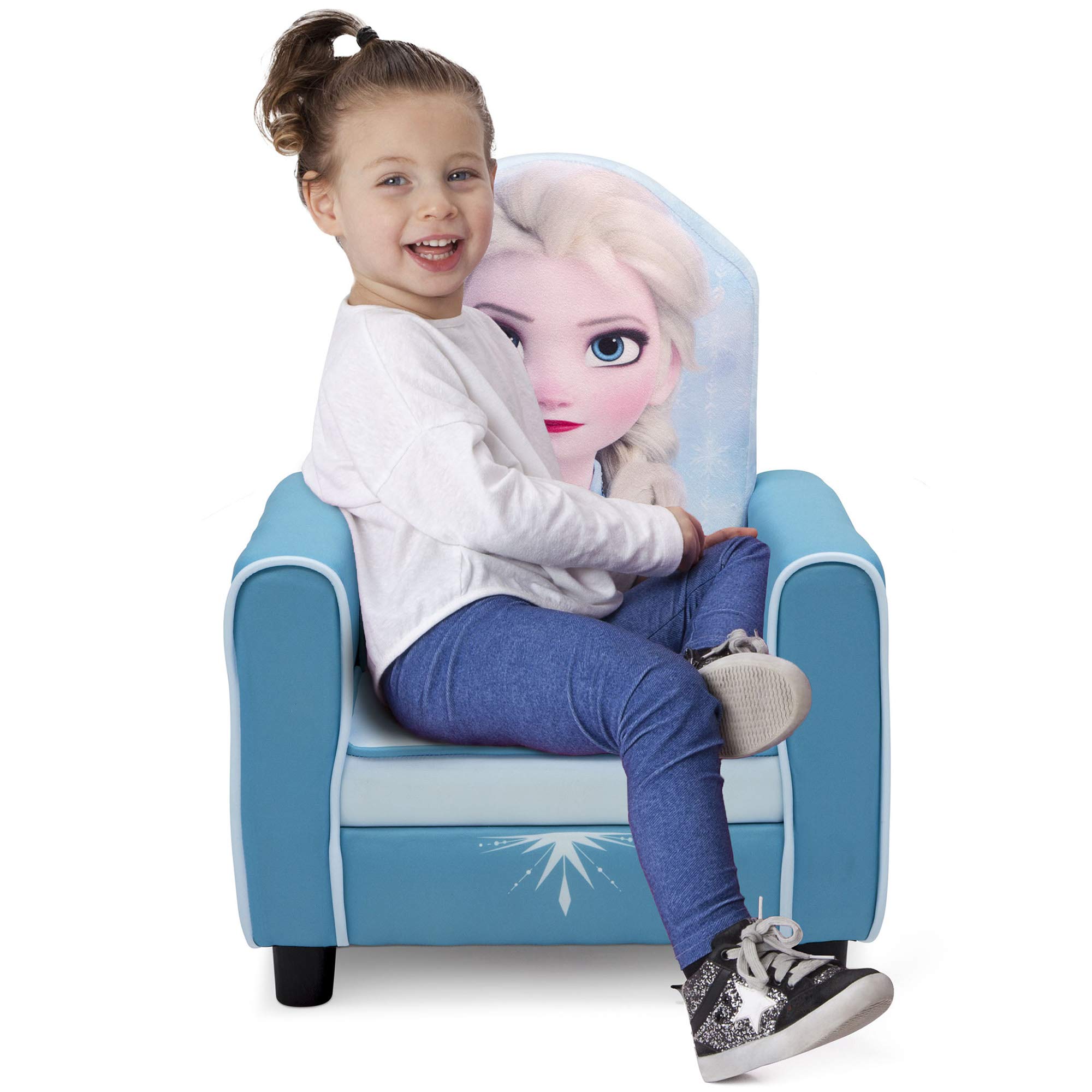 Delta Children Figural Upholstered Kids Chair, Wood, Disney Frozen II Elsa