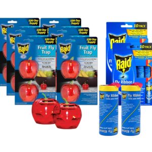 Raid‌ ‌‌Fly‌ ‌Catcher‌‌ ‌‌Tape & Fly Strips Bundle‌ (32‌ ‌Pack)‌ ‌|‌ ‌20‌ ‌Fly‌ ‌Ribbon‌ ‌+‌ ‌12‌ ‌Window‌ ‌‌Fly‌ ‌Trap‌‌‌ ‌for‌ ‌Catching‌ ‌Pesky‌ ‌Insects‌ ‌Indoor/‌ ‌Outdoor