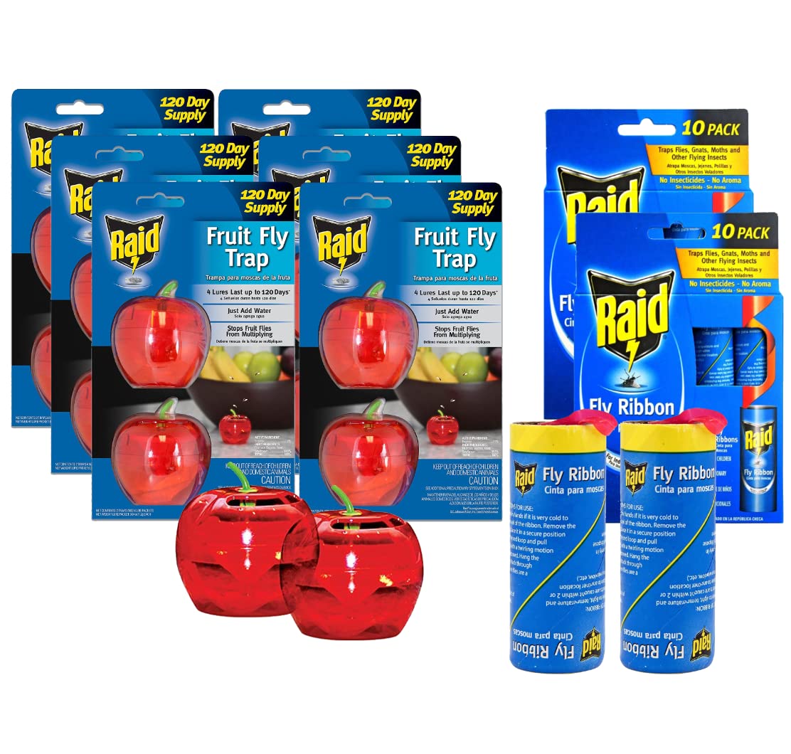 Raid‌ ‌‌Fly‌ ‌Catcher‌‌ ‌‌Tape & Fly Strips Bundle‌ (32‌ ‌Pack)‌ ‌|‌ ‌20‌ ‌Fly‌ ‌Ribbon‌ ‌+‌ ‌12‌ ‌Window‌ ‌‌Fly‌ ‌Trap‌‌‌ ‌for‌ ‌Catching‌ ‌Pesky‌ ‌Insects‌ ‌Indoor/‌ ‌Outdoor