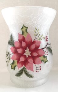 yankee candle large frosted poinsettia jar candle holder