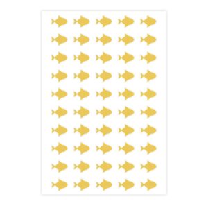 ark creation 50 wedding meal stickers for place cards - place card menu choices - wedding meal choice sticker (gold, fish-2)