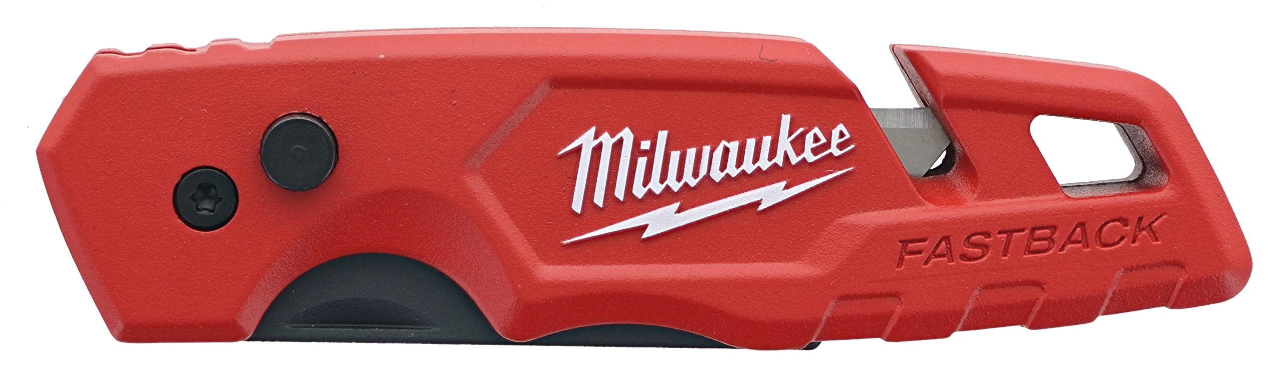 Milwaukee 48-22-1502 Fastback Folding Utility Knife with 5 Blade Storage, Wire Stripping Compartment, and Gut Hook