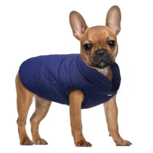 2 Pieces Pet Dog Jacket 2 Layers Fleece Lined Dog Jacket Warm Soft Windproof Small Dog Coat for Winter Cold Weather (Navy, Red, Small)