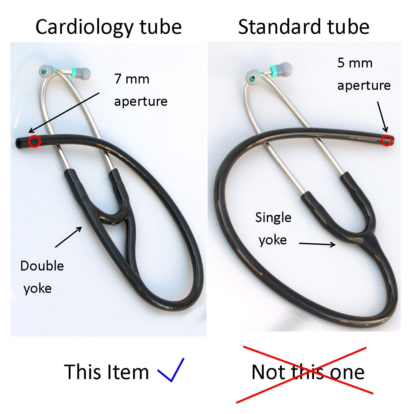 Replacement Tube by CardioTubes fits Littmann Master Cardiology and Cardiology III Stethoscopes - 7mm Binaurals Dark Green TUBING