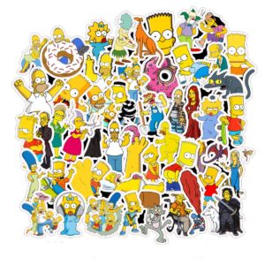 simpson family vinyl waterproof stickers 50pcs pack computer car skateboard motorcycle bicycle luggage guitar bike decal best gift for kids (simpson family)