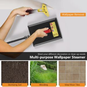 Goplus Wallpaper Steamer Chemical-Free Cleaner for Wallpaper Removal w/ 10FT Hose & Large Steam Plate