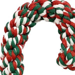 Midlee Candy Cane Rope Christmas Dog Toy (Large)- Thick Big Chew Pet Holiday Puppy Toy -Red White Green