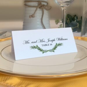 wreath and greens garland swag printable place cards, set of 60 (10 sheets), laser & inkjet printers - wedding, party, dinner, and special events - made in the usa