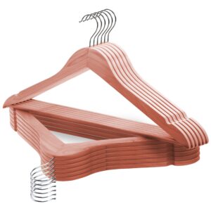 Neaties Premium Red Cedar Hangers for Closet 1/2" Thick Cedarwood Hangers with Bar - Cedar Pant Bar Cedar Jacket Hangers Cedar Suit Hangers Wooden Hangers Cedar Coat Hangers (18 Pack)