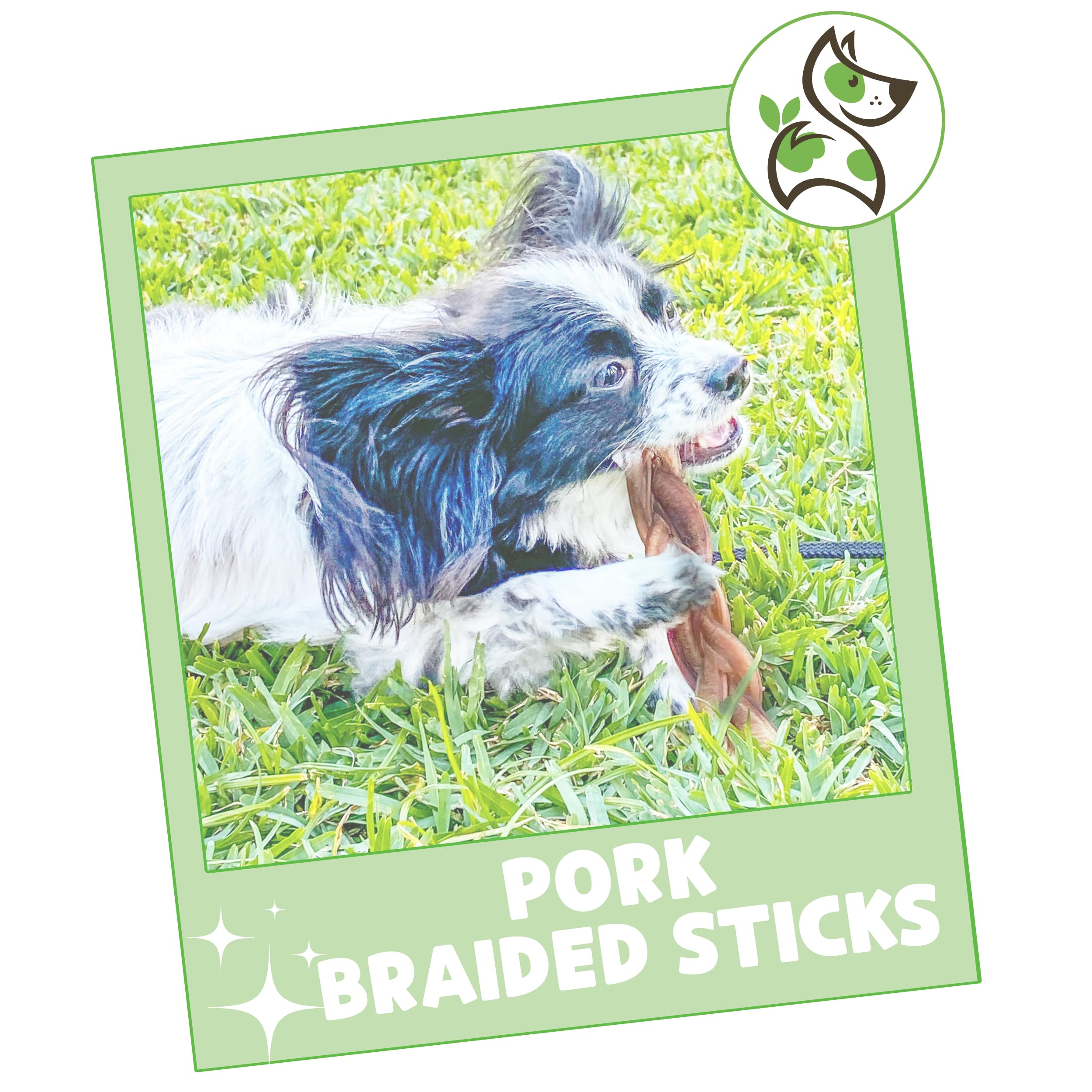 Nature Gnaws Braided Pork Bully Sticks for Dogs 5-6" (20 Count) - Long Lasting for Small and Medium Dogs - Natural Bacon Dog Chew Treats - Rawhide Free