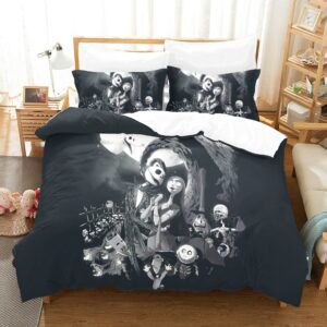 felu bedding duvet cover set of kids, the nightmare before christmas pattern comforter cover set with 1 duvet cover and 2 pillowcases (queen size)