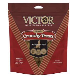 victor super premium dog food – classic crunchy dog treats with lamb meal – gluten-free treats for small, medium and large breed dogs, 28oz