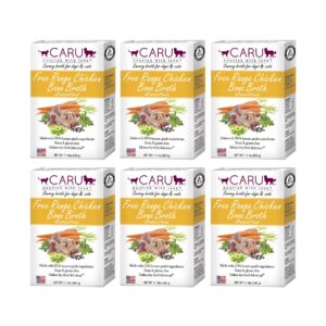 caru classics free range chicken bone broth for dogs & cats - 1.1 lbs each - 6 pack