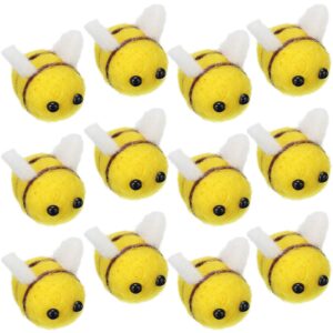 12 pieces wool felt bee mini crafts bee for baby shower gender reveal craft scrapbooking diy decoration nursery tent christmas decoration