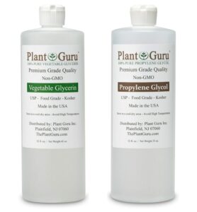 vegetable glycerin and propylene glycol 32 oz. each food grade usp kosher 99.9% pure