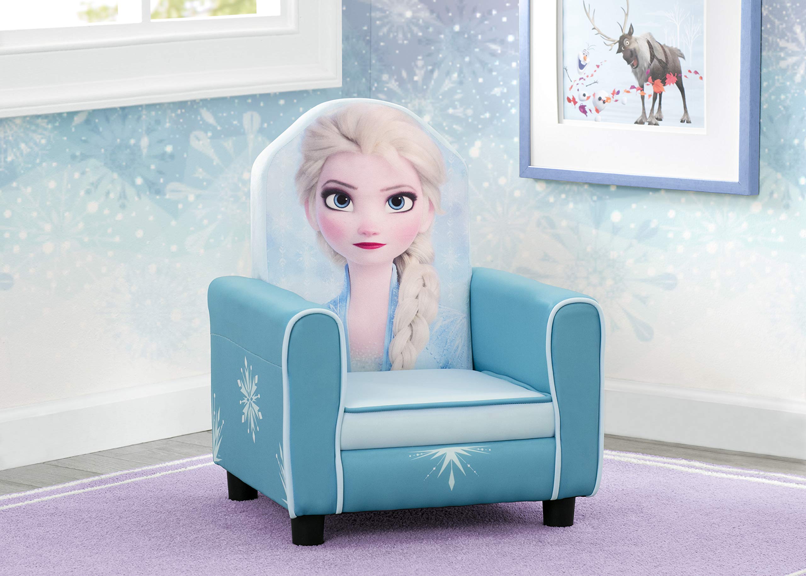 Delta Children Figural Upholstered Kids Chair, Wood, Disney Frozen II Elsa