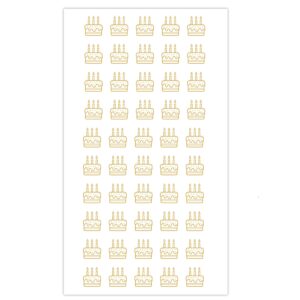 ark creation 50 wedding meal stickers for place cards - place card menu choices - wedding meal choice stickers (gold, birthday cake)