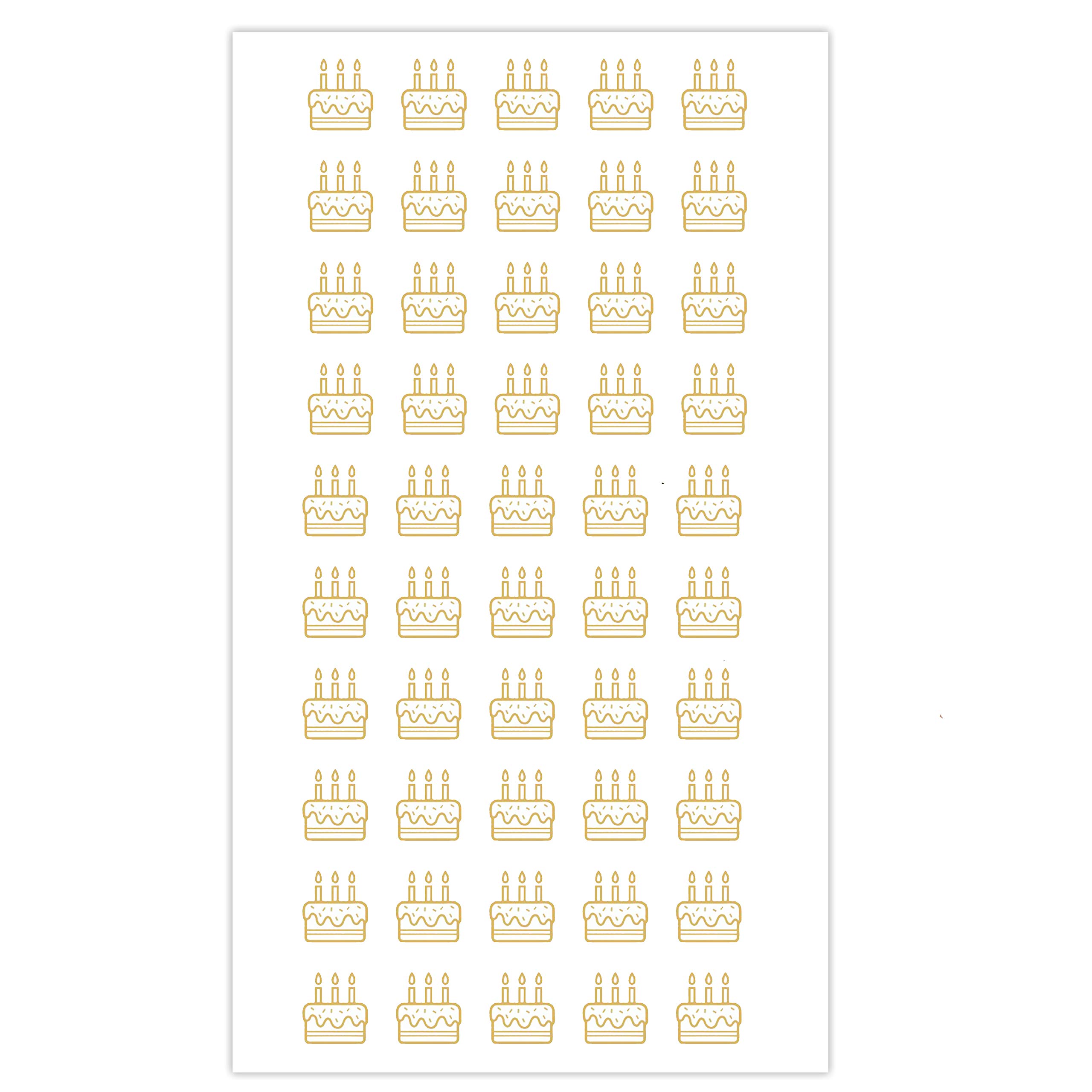 ARK Creation 50 Wedding Meal Stickers for Place Cards - Place Card Menu Choices - Wedding Meal Choice Stickers (Gold, Birthday Cake)