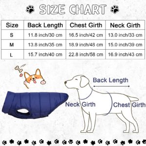 2 Pieces Pet Dog Jacket 2 Layers Fleece Lined Dog Jacket Warm Soft Windproof Small Dog Coat for Winter Cold Weather (Navy, Red, Small)