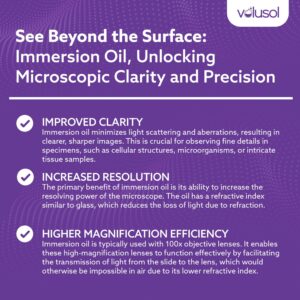 Volu-Sol Microscope Immersion Oil - Type A (Low Viscosity), Safe for All Lenses, Precision PP Polycone 150 centisokes - Enhance Microscopy Clarity for Microscope Slide | Clear Vision 125mL / 4oz