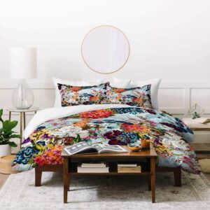 Society6 Burcu Korkmazyurek Summer Botanical Garden VIII Full/Queen Duvet Cover and 2 Pillow Shams Set, Multi