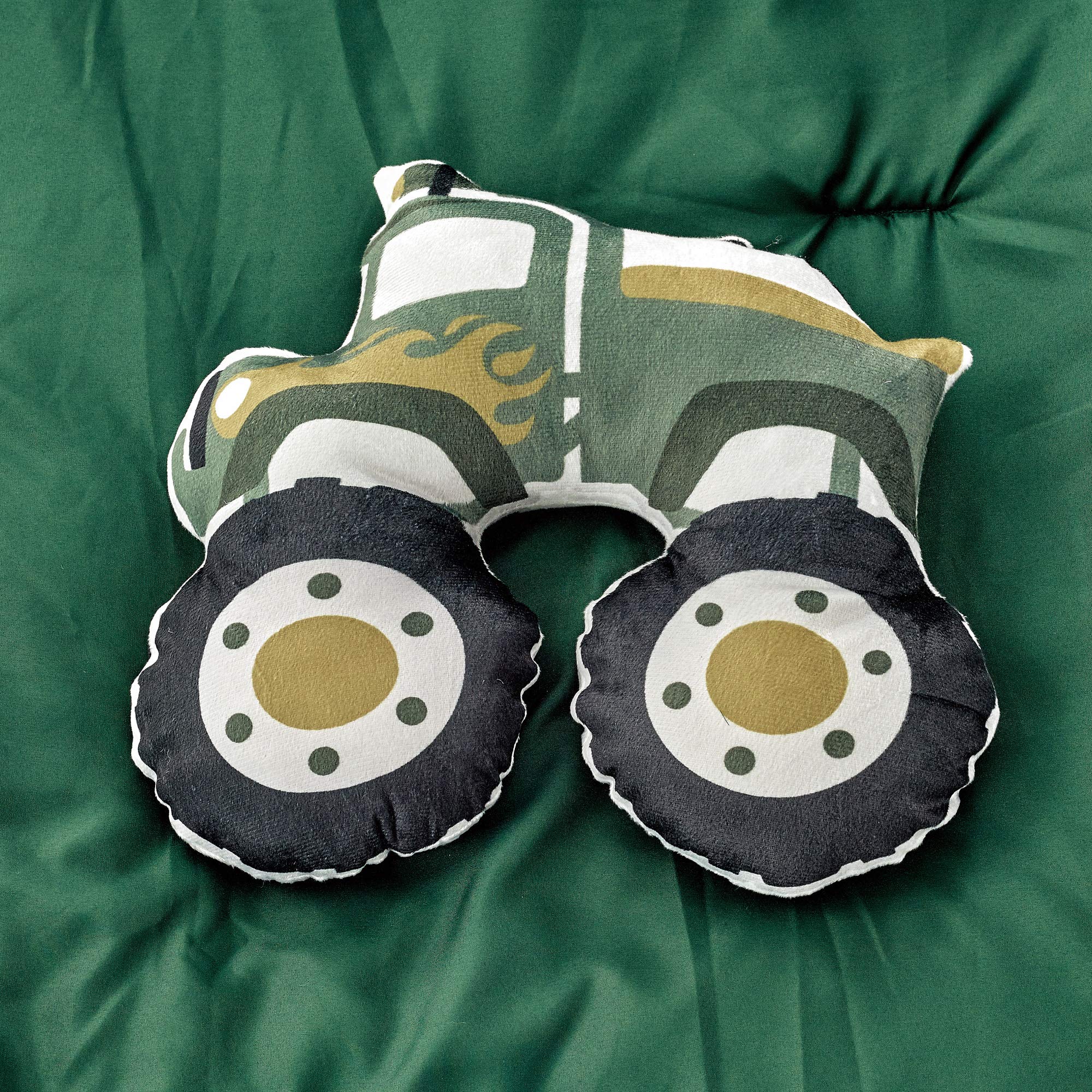 WPM Kids Collection Bedding 4 Piece Boys Army Green Twin Size Comforter Set with Sheet Pillow sham and Military Truck Toy Desert Camouflage Uniform Design (Camouflage Military, Twin Comforter)